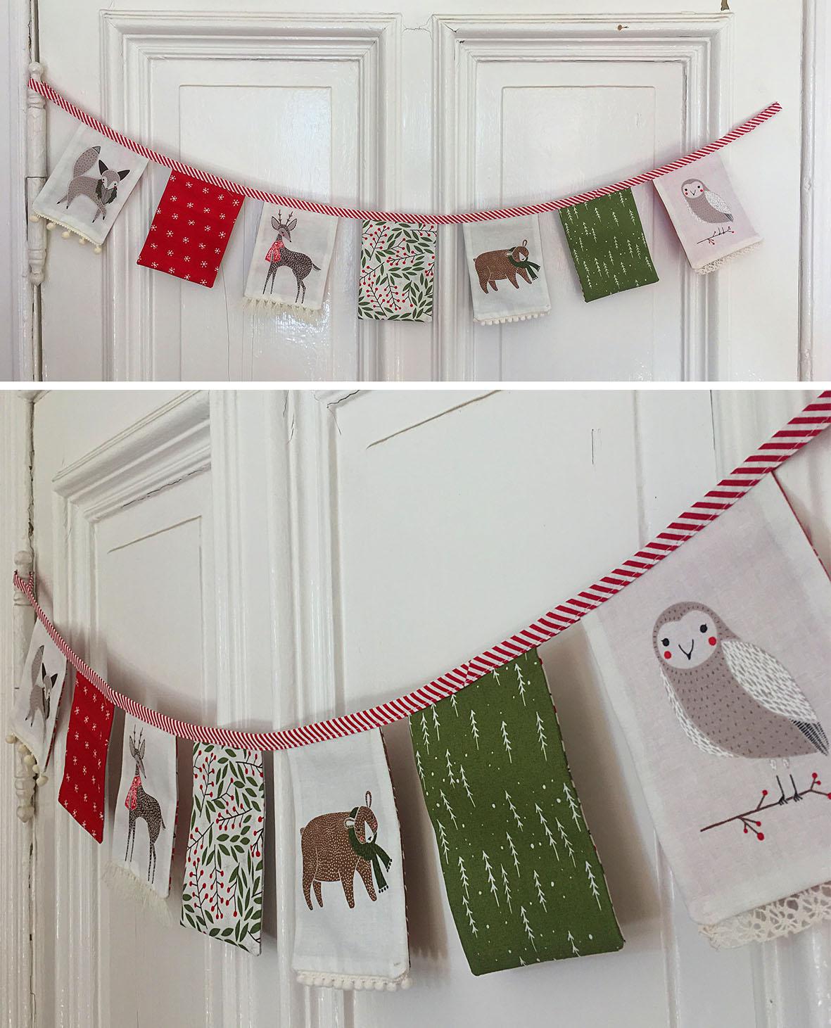 Weihnachtliche Tür-Girlande / Wimpelkette | Nähideen von Frau Tulpe ...